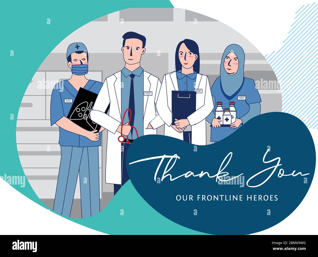 A thank you message for the frontliner that helping the world to fight ...