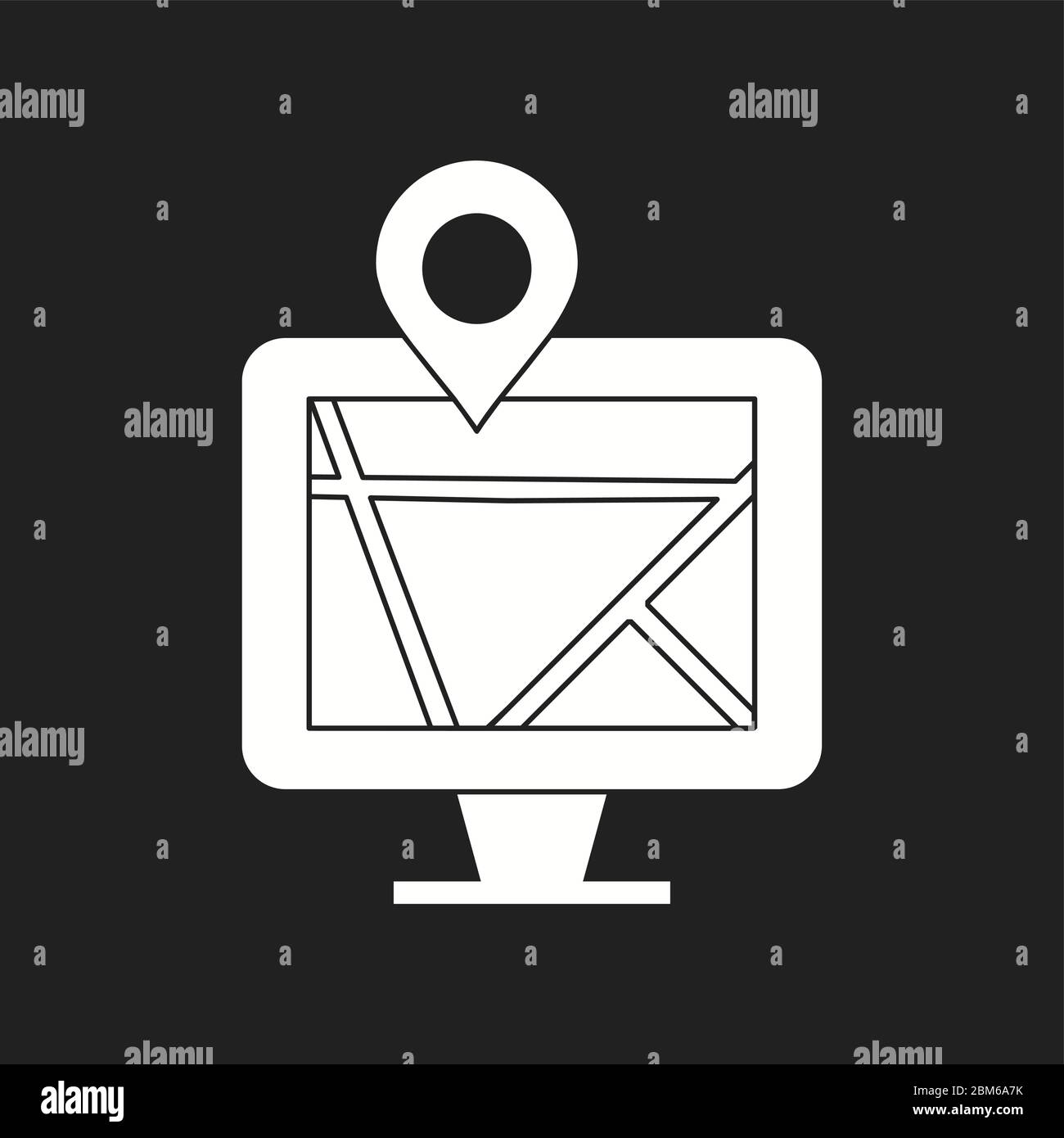 Beautiful Maps on computer Vector Glyph icon Stock Vector Image & Art ...