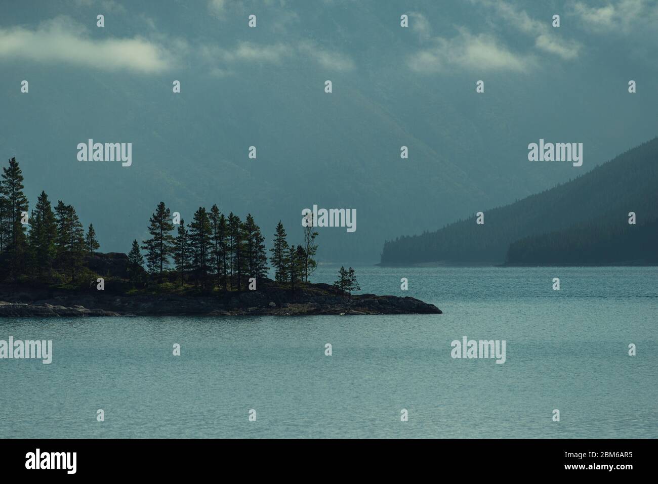Two Jake lake views, Banff National Park, Alberta, Canada Stock Photo ...