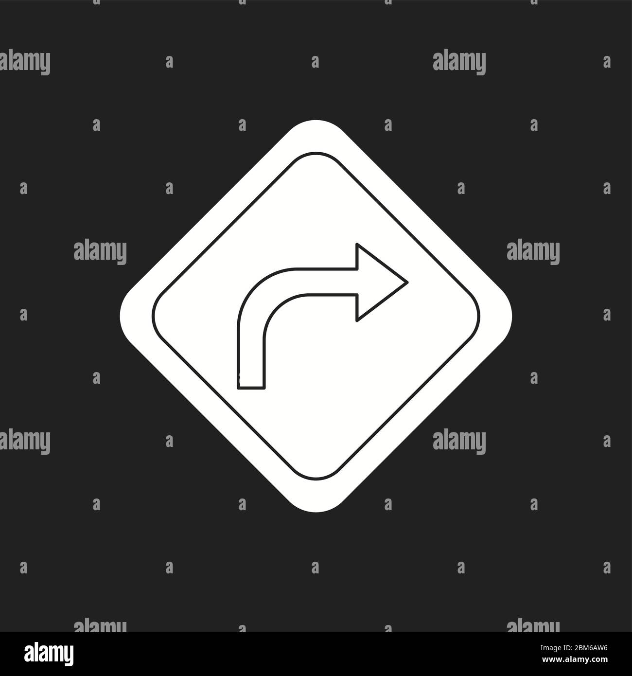 Right turn ahead Stock Vector Images - Alamy
