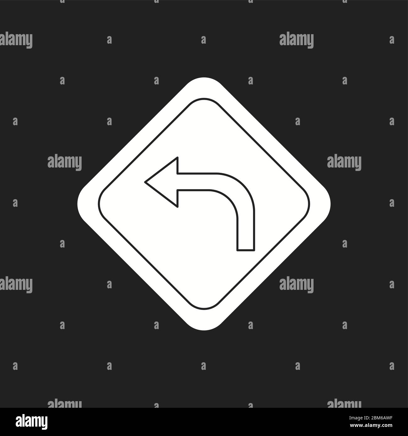 Beautiful Left turn Vector Glyph icon Stock Vector Image & Art - Alamy