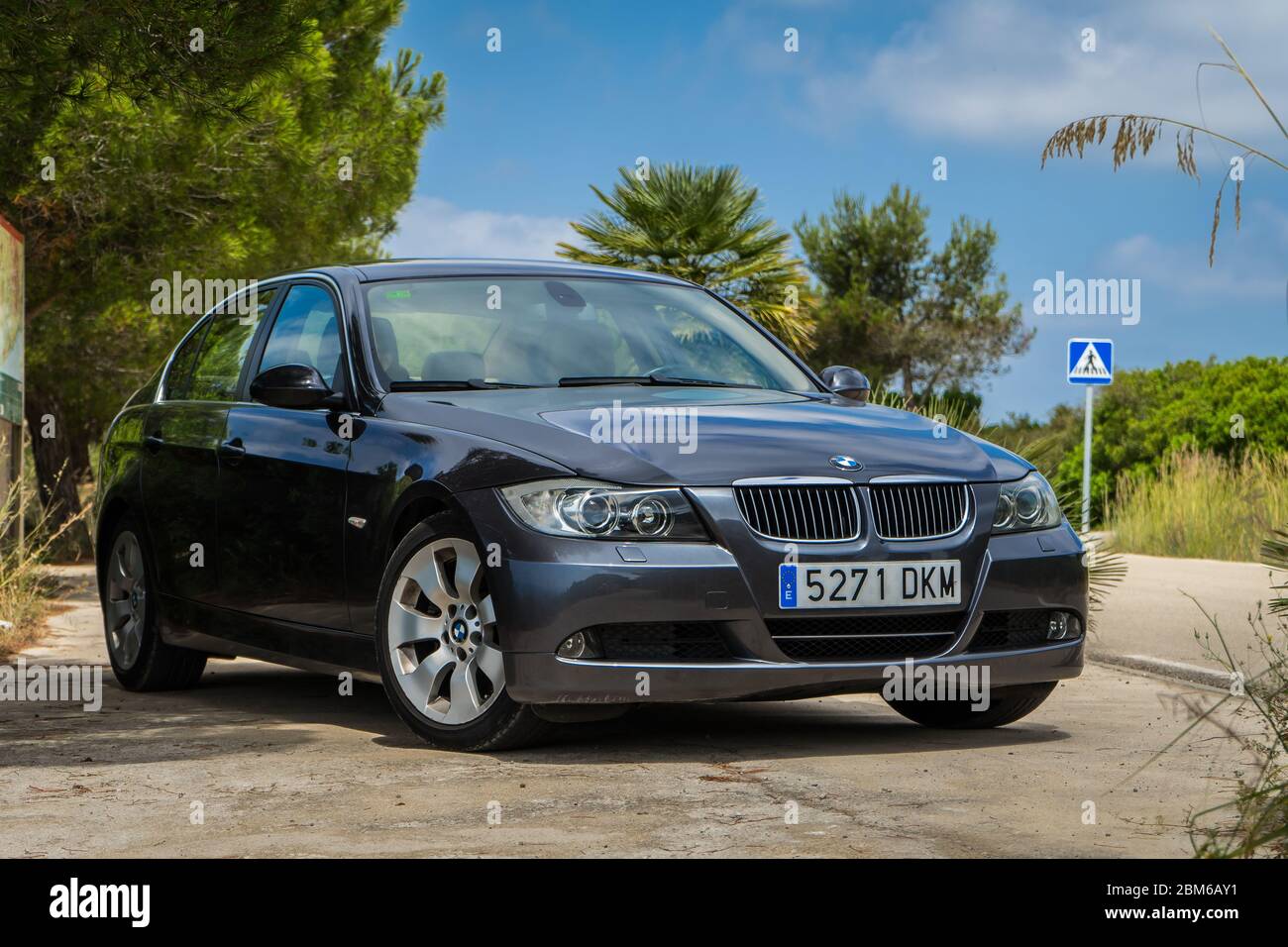 BMW 3 series E90 330i Sparkling Graphite at the mountain Stock Photo ...