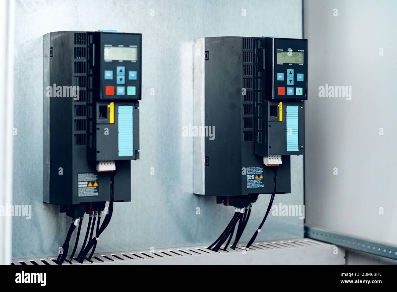 Close up of control panel in industrial production factory Stock Photo ...