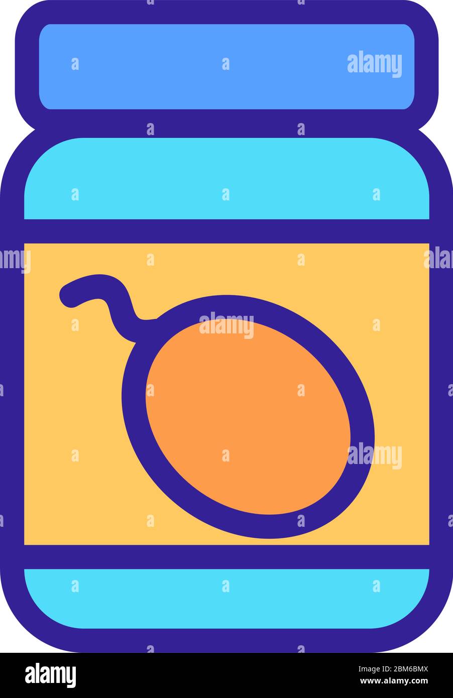 melon jam in jar icon vector outline illustration Stock Vector Image ...