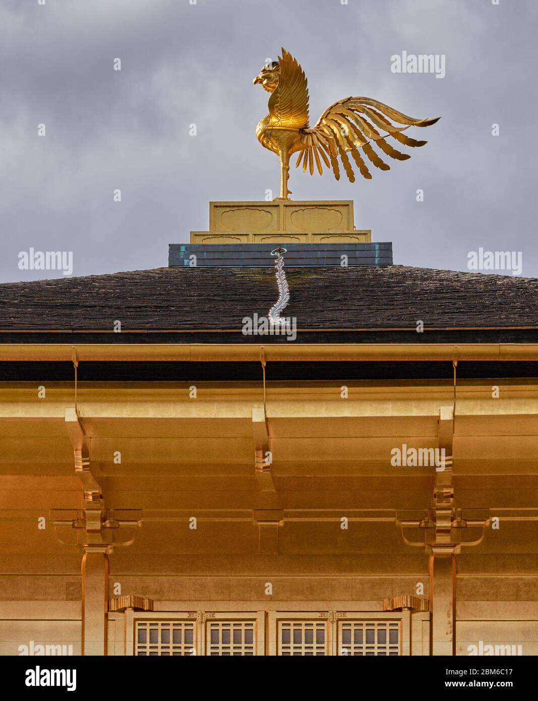 Phoenix ornament at the top of the Kinkakuji Temple Golden Pavilion ...