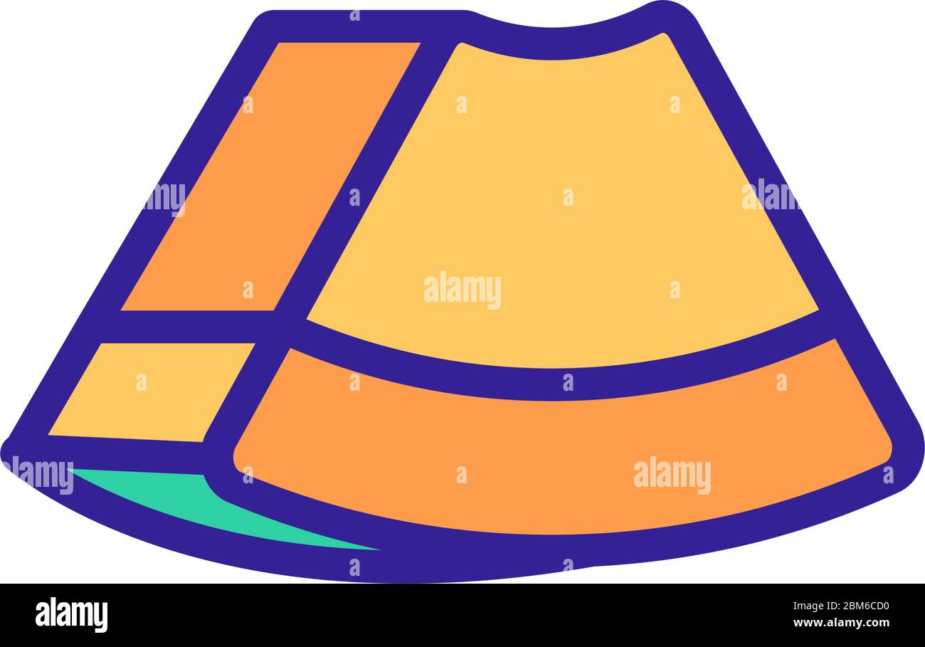 bitten chunk of melon icon vector outline illustration Stock Vector ...