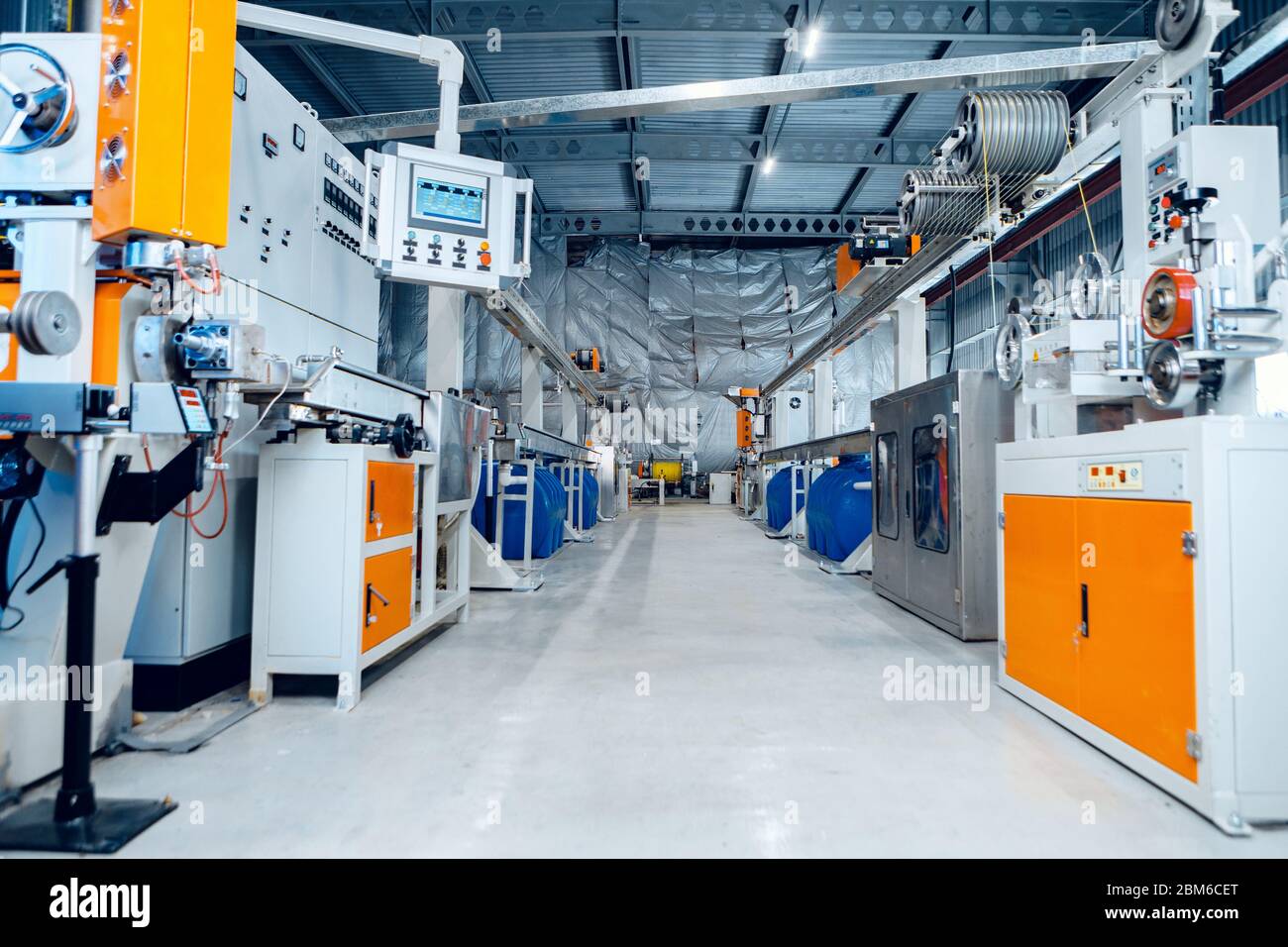 Inside the new factory manufacturing electrical cable. Cable production ...