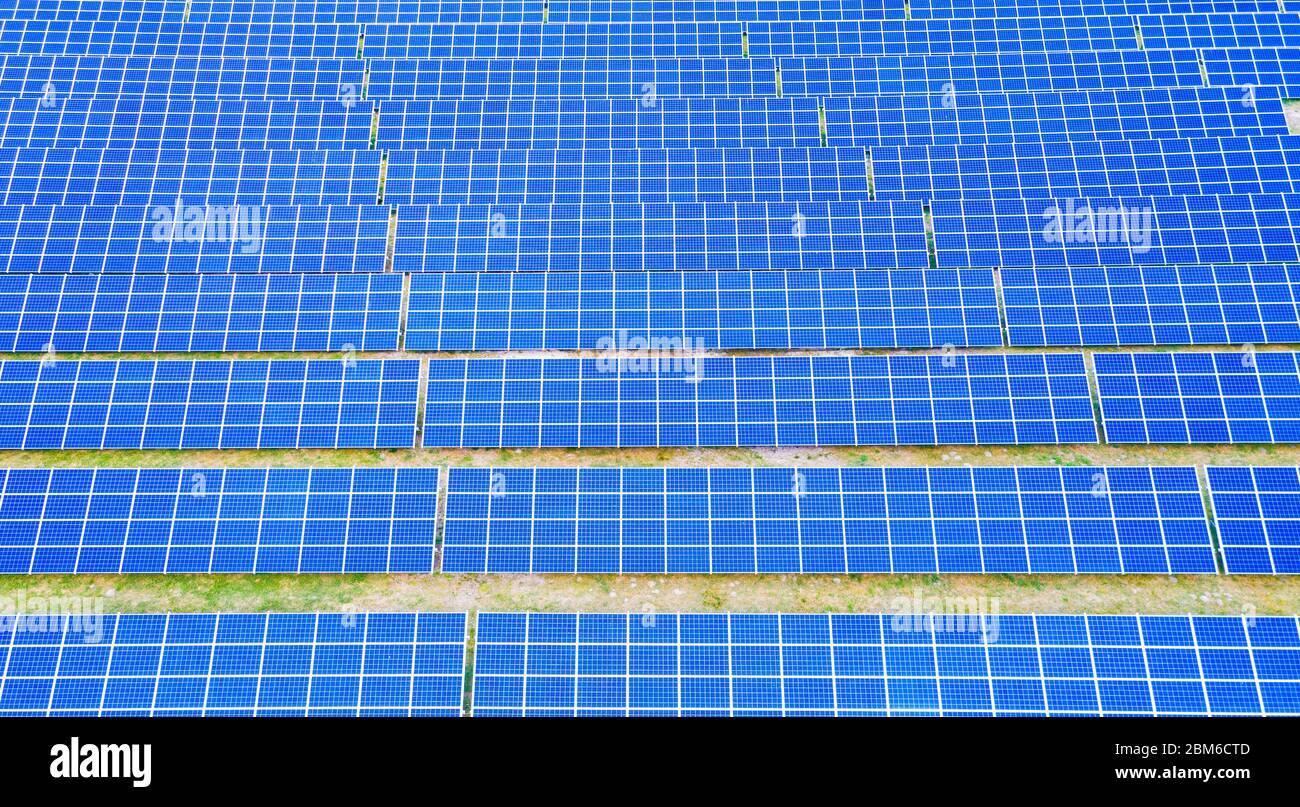 solar panels with the sunny sky. Blue solar panels. background of ...