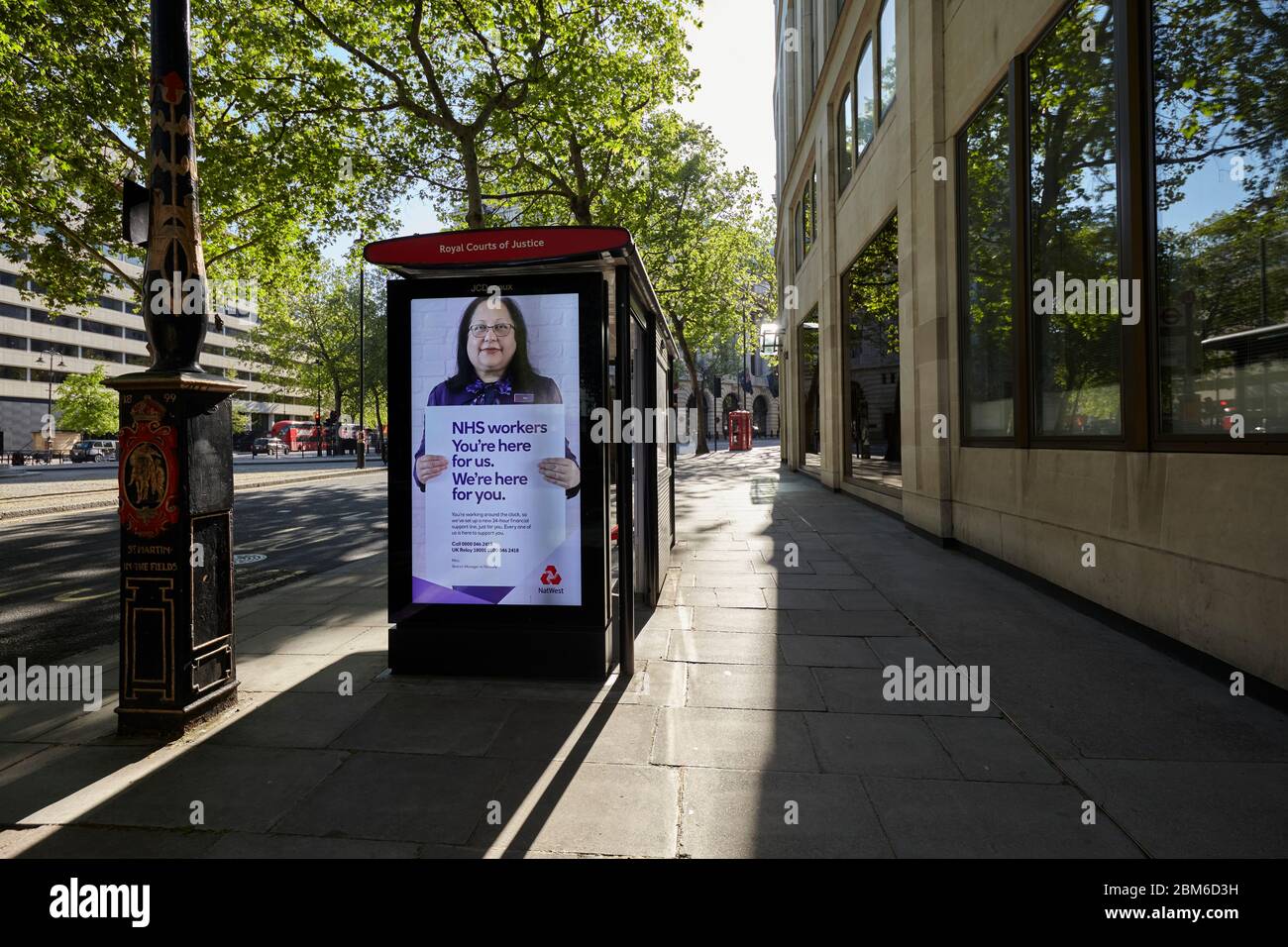 Natwest advert at Bus stop in Central London for NHS workers during ...