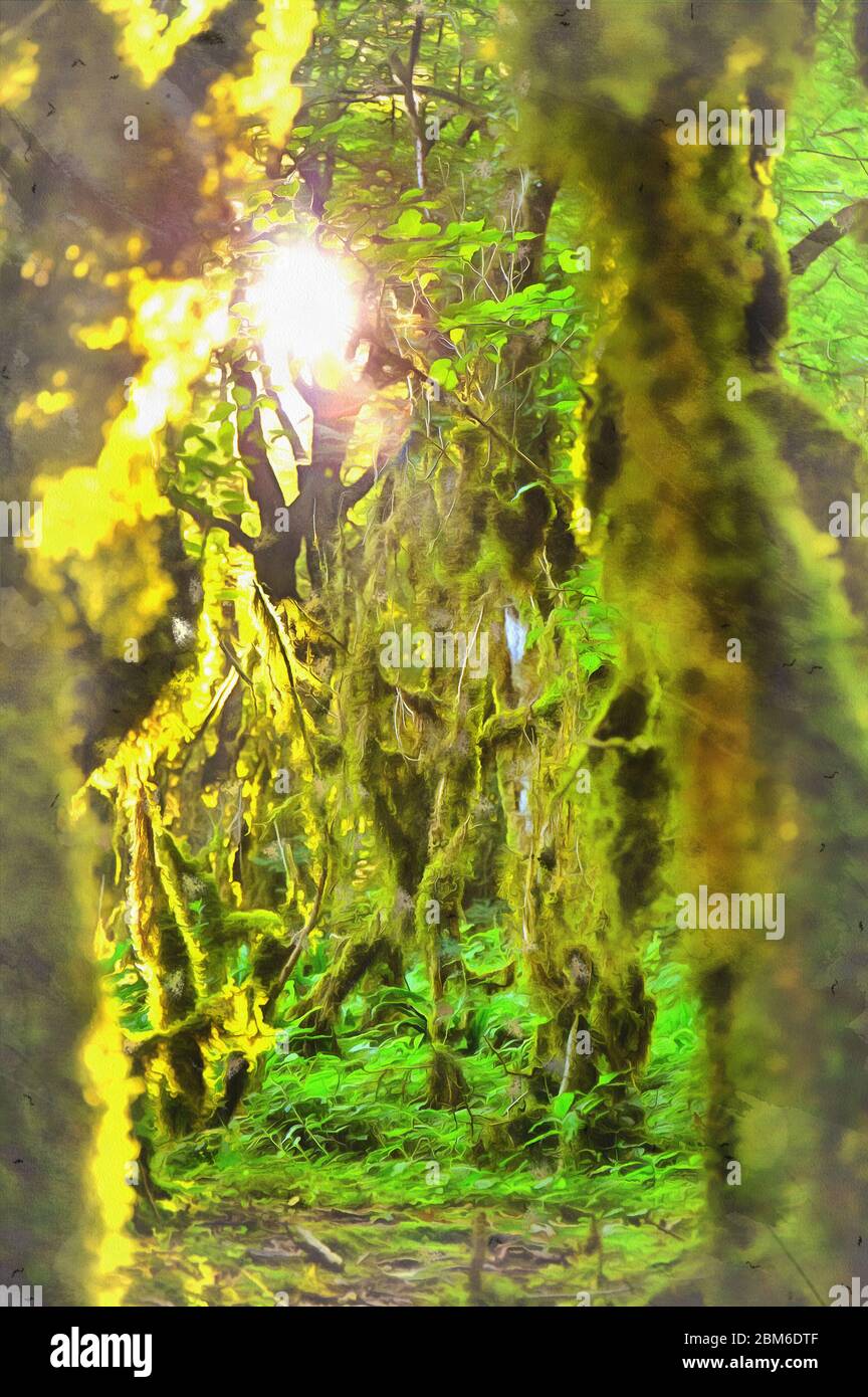 Tree trunks paintings hi-res stock photography and images - Alamy