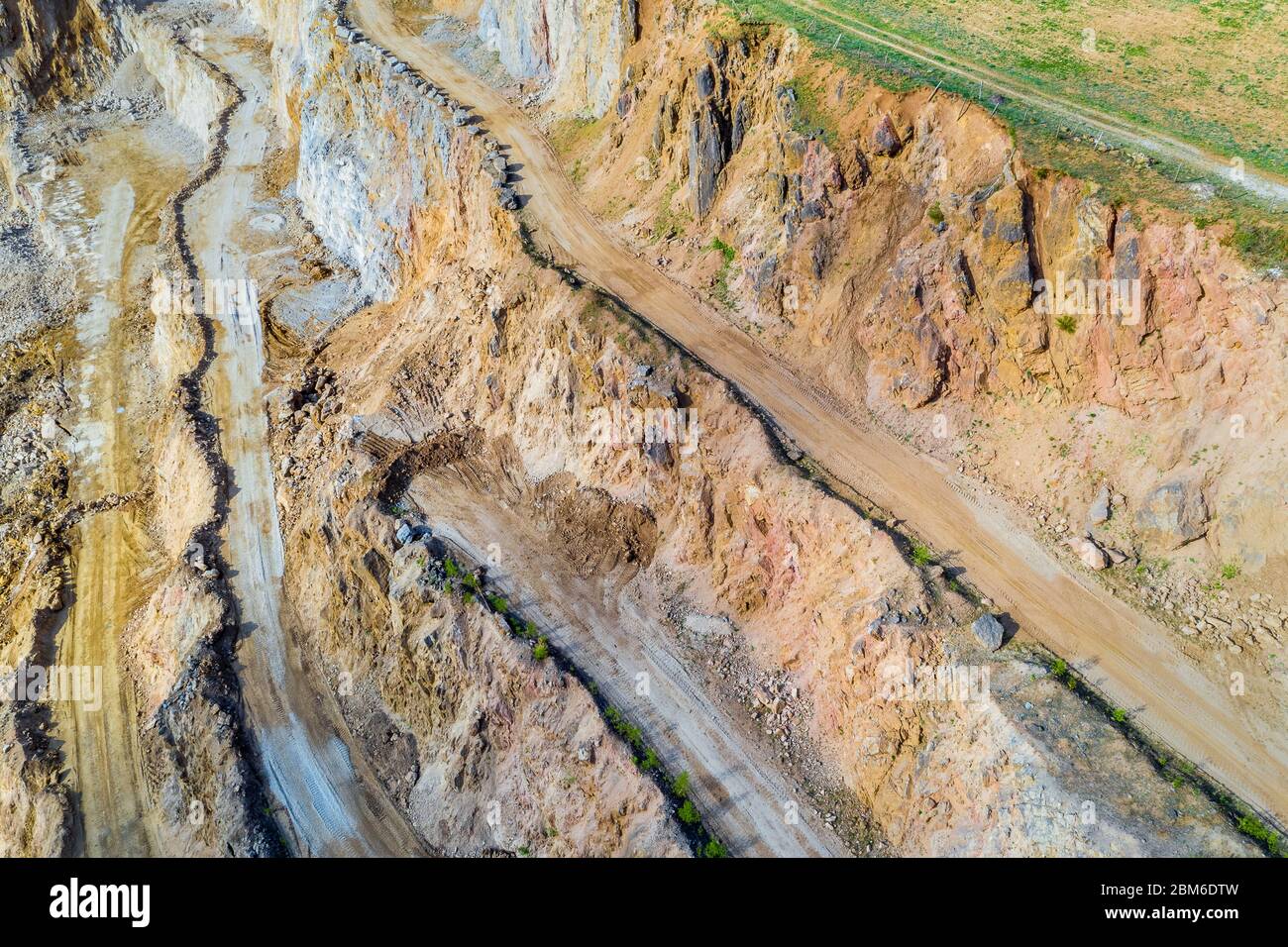 quarry site structure from above Stock Photo - Alamy
