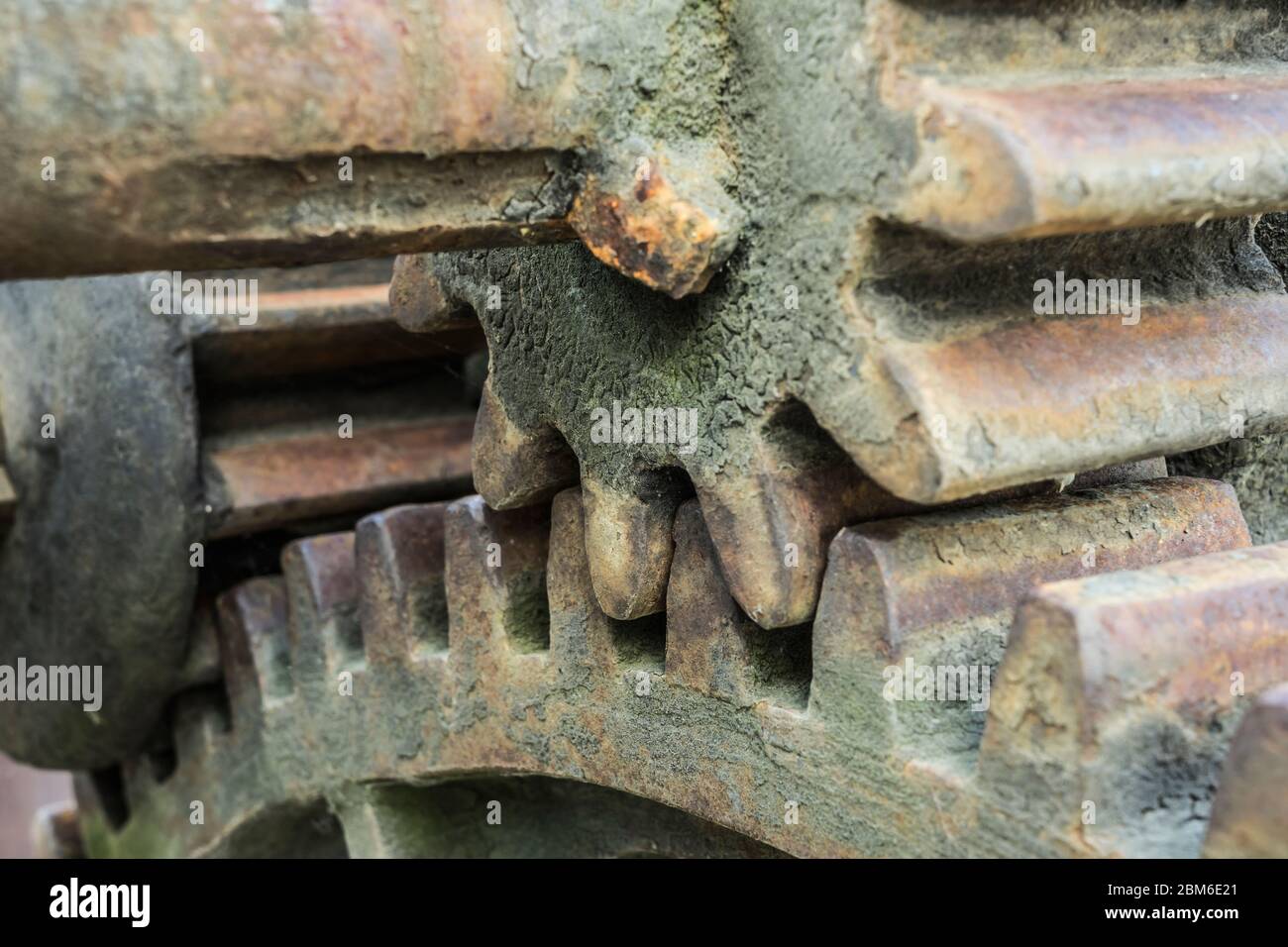 Detail of a historic gearbox Stock Photo - Alamy