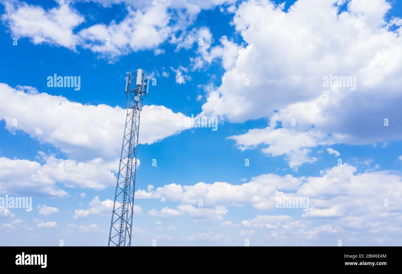 Telecommunication tower of 4G and 5G cellular. Cell Site Base Station. Wireless Communication ...
