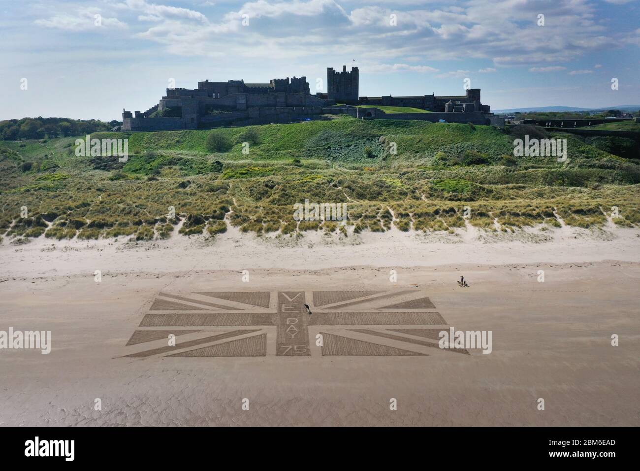 Andrew Heeley, 56, a maintenance manager at Bamburgh Castle, draws a ...