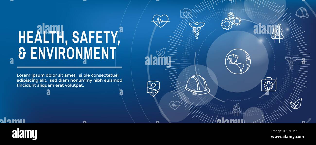 Health Safety & Environment Icon Set and Web Header Banner Stock Vector ...