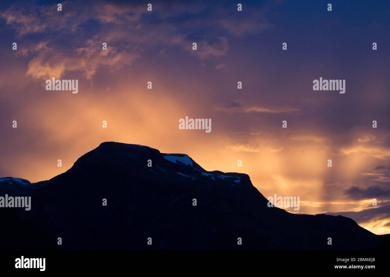 Sunset above Geiranger Stock Photo - Alamy
