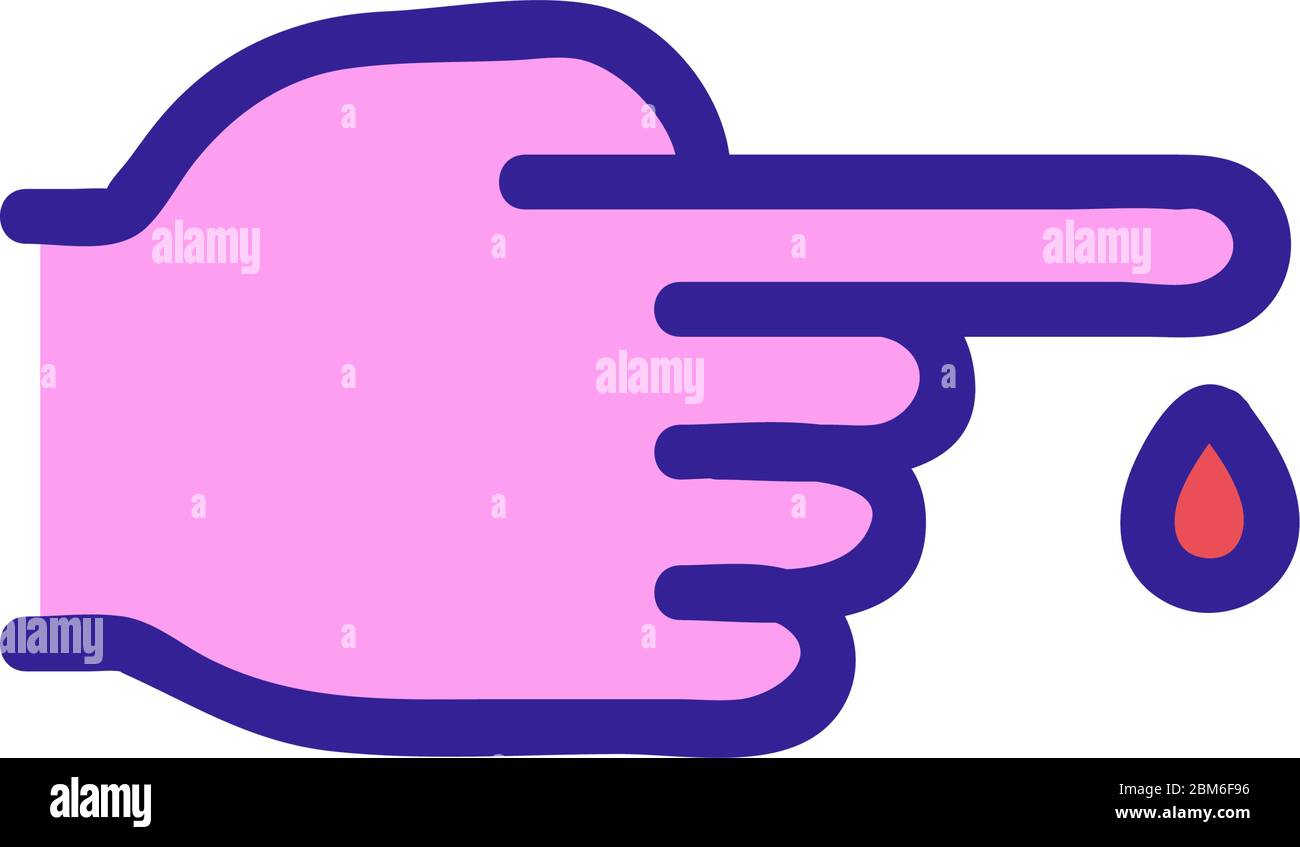 drop of blood from finger icon vector outline illustration Stock Vector ...
