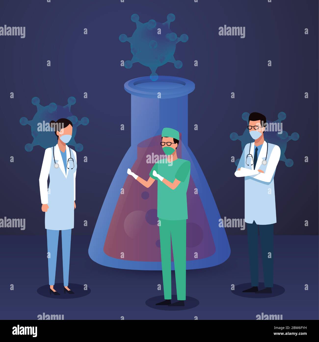 doctors staff with laboratory equipment Stock Vector Image & Art - Alamy
