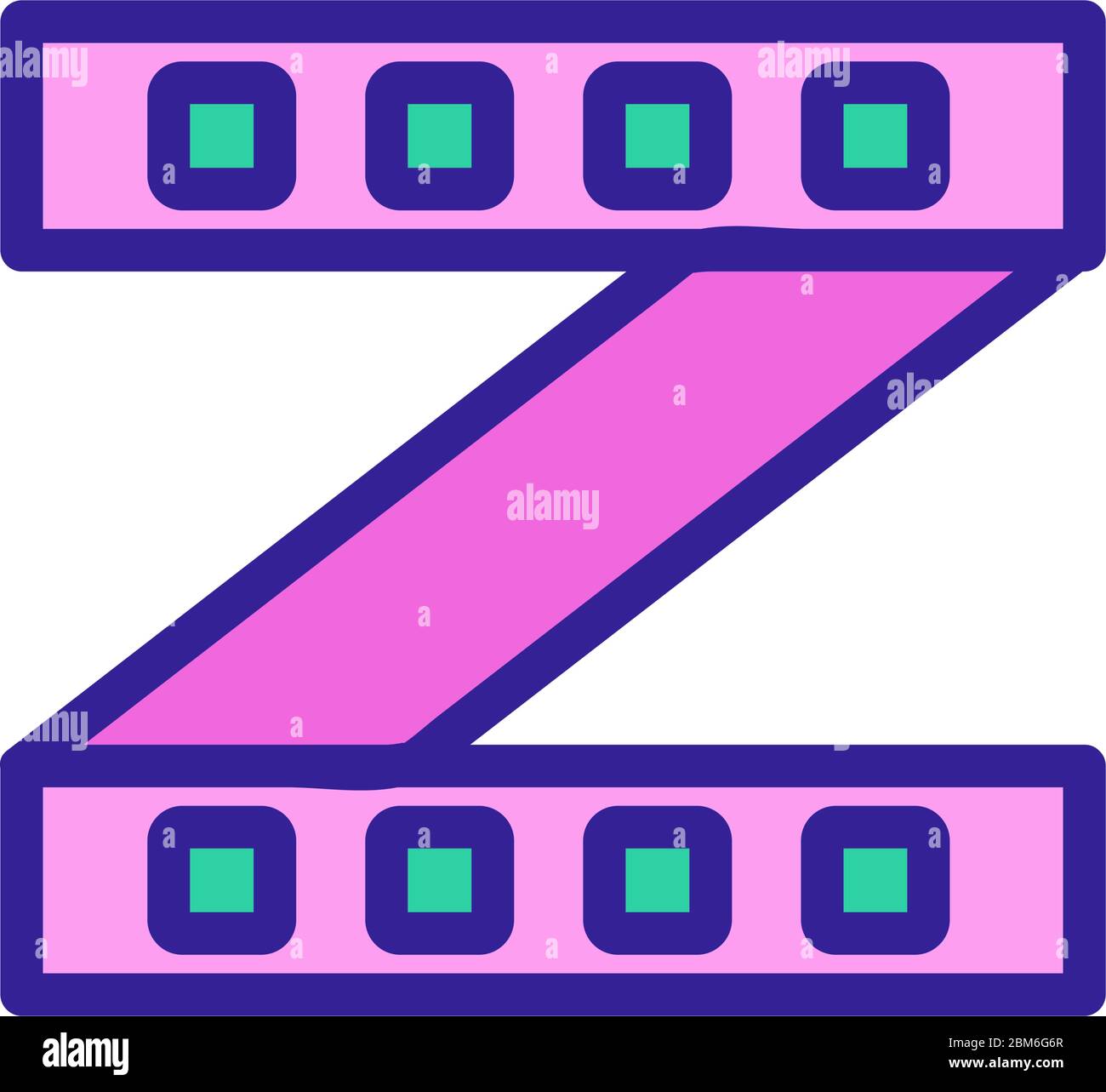 z shaped led strip icon vector outline illustration Stock Vector Image ...