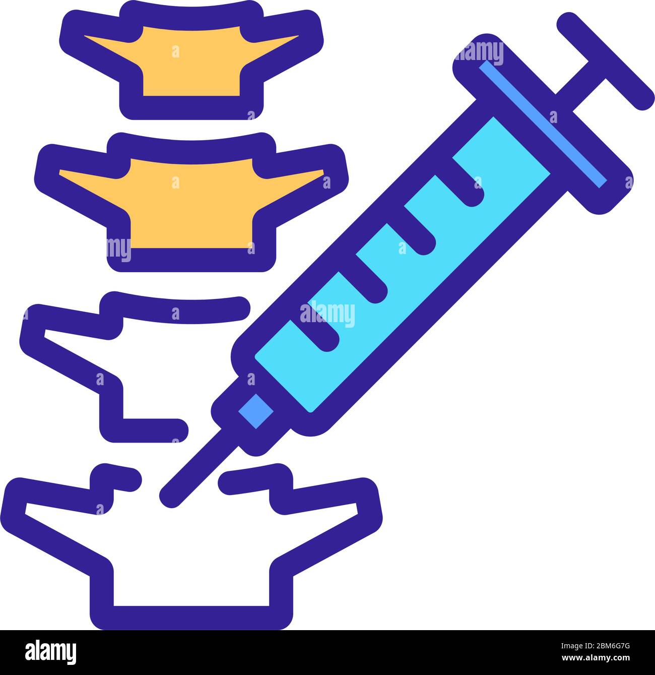 back spine injection icon vector outline illustration Stock Vector ...