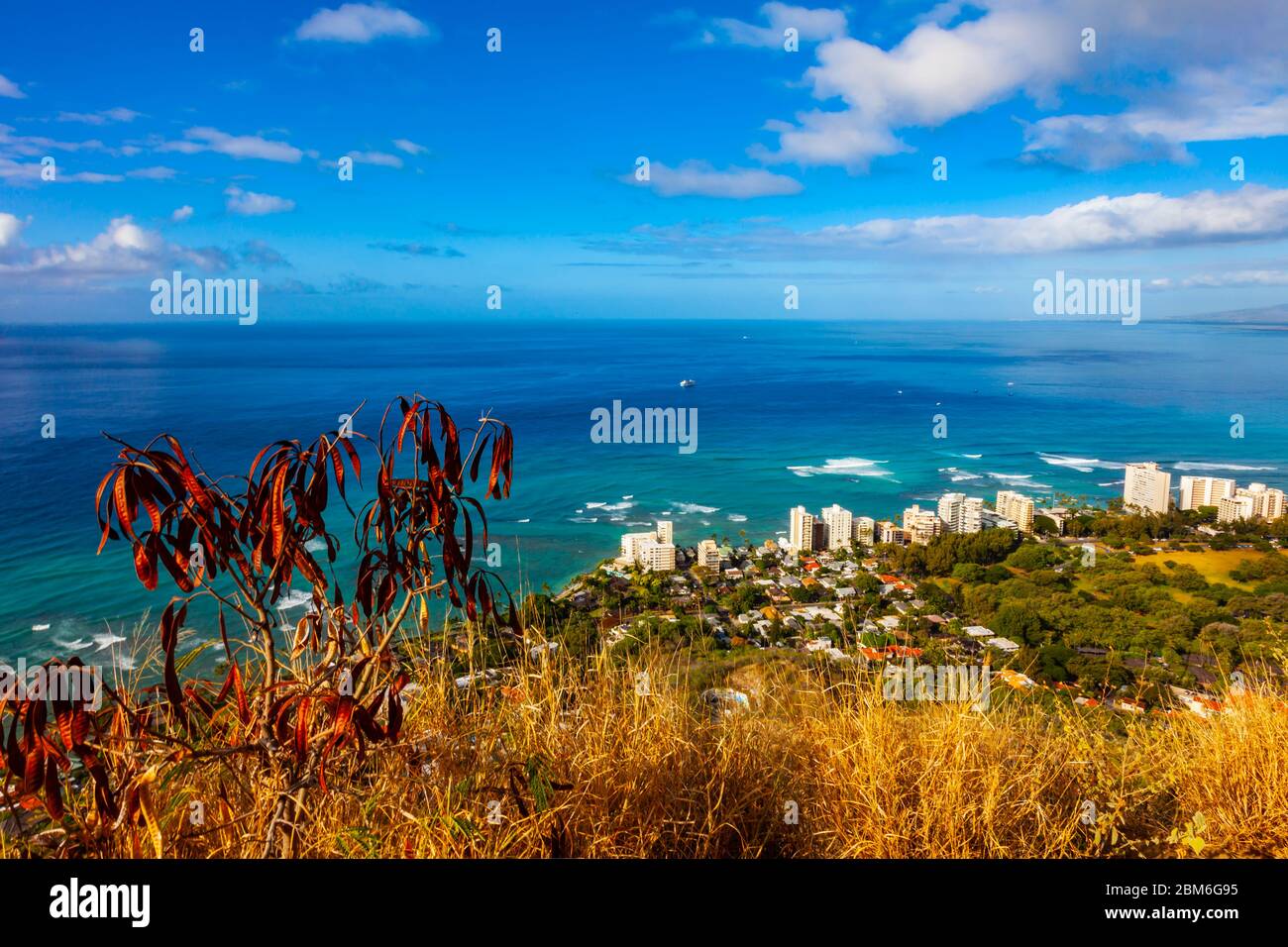 Coastal View from Diamond Head State Monument,Honolulu,Oahu,Hawaii,USA ...