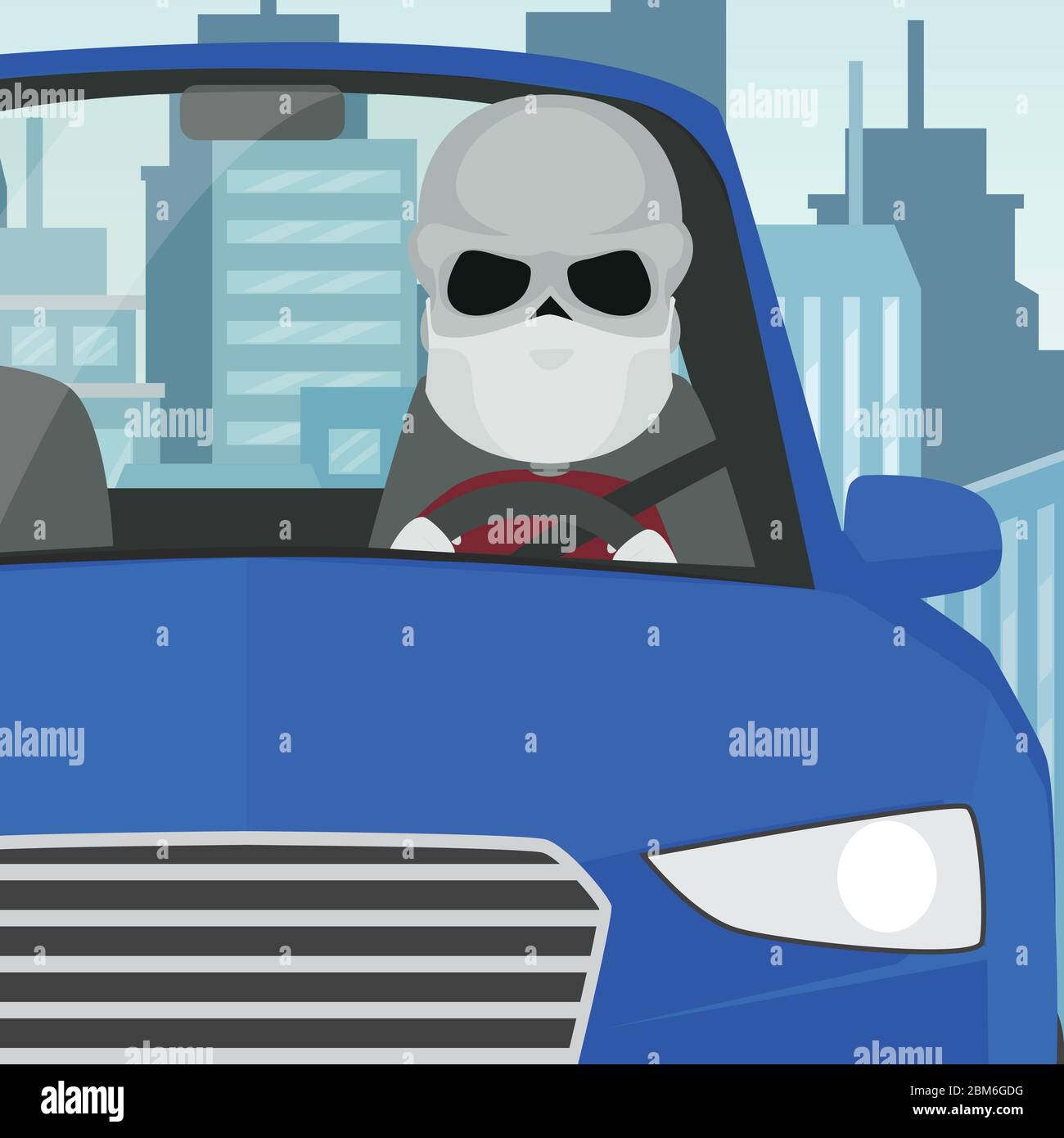 Skeleton driving car Stock Vector Images - Alamy