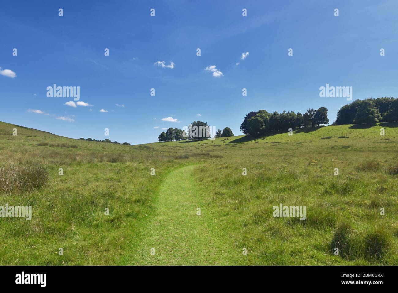 Country walk, path in a valley landscape created by Capability Brown ...