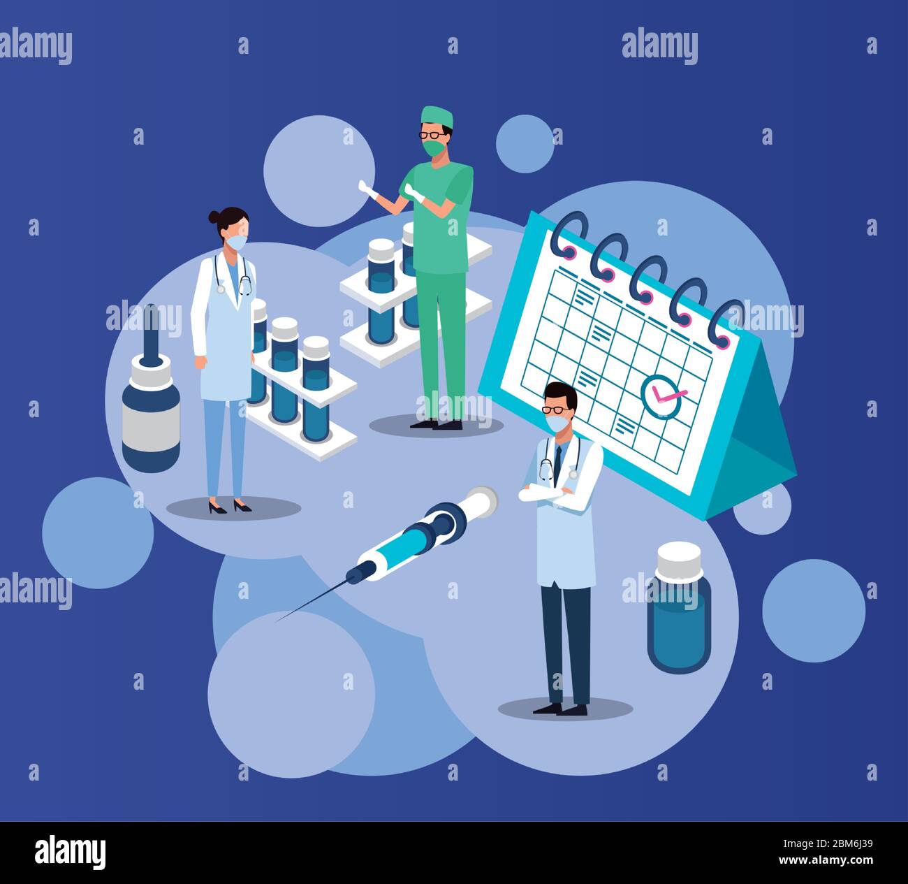 doctors staff with laboratory equipment Stock Vector Image & Art - Alamy