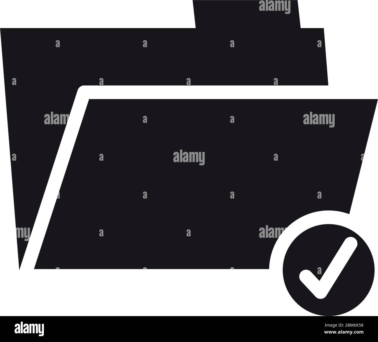 cyber security concept, folder with check mark icon over white ...