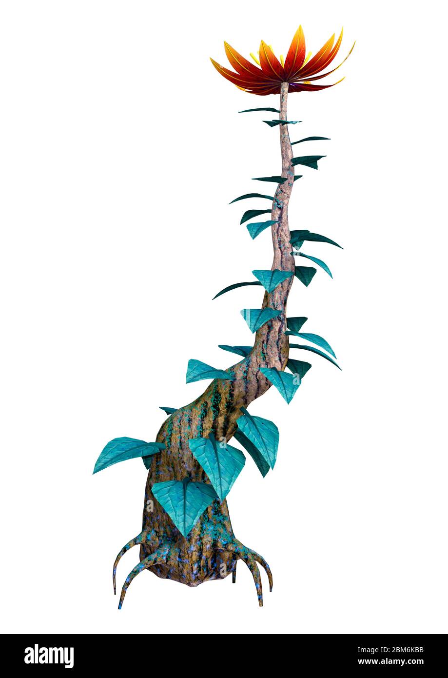 3D rendering of a fantasy alien flower isolated on white background ...