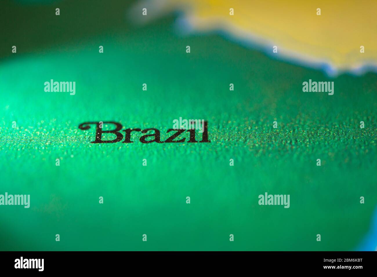 Shallow depth of field focus on geographical map location of country ...