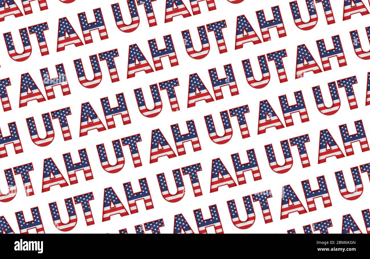 Utah USA state stars and stripes background. 3D Rendering Stock Photo ...