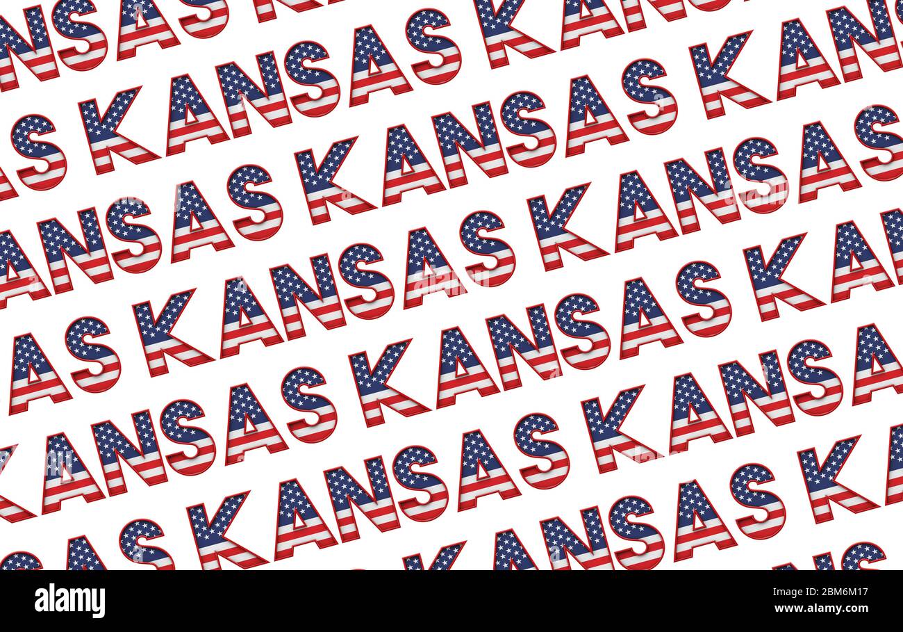 Kansas USA state stars and stripes background. 3D Rendering Stock Photo ...