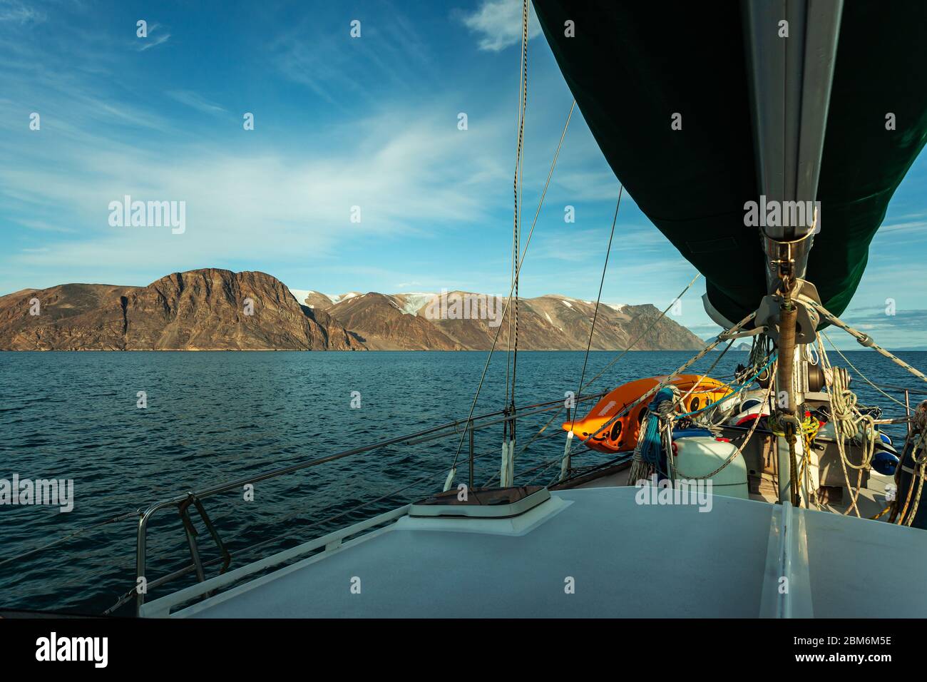 View of Pond Inlet from a sail boat (summer Stock Photo - Alamy