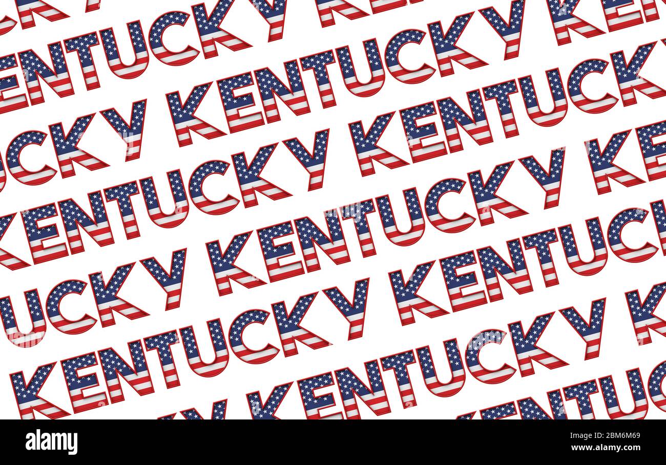 Kentucky USA state stars and stripes background. 3D Rendering Stock ...