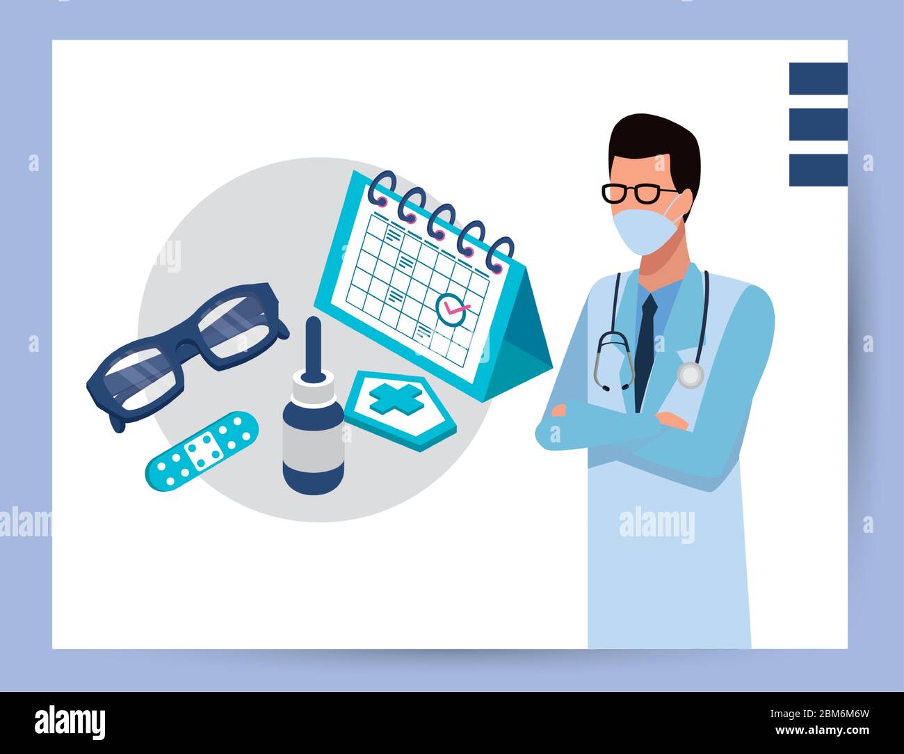 doctor with laboratory equipment character Stock Vector Image & Art - Alamy