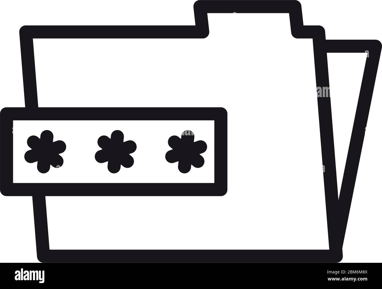 cyber security concept, encrypted folder icon over white background ...