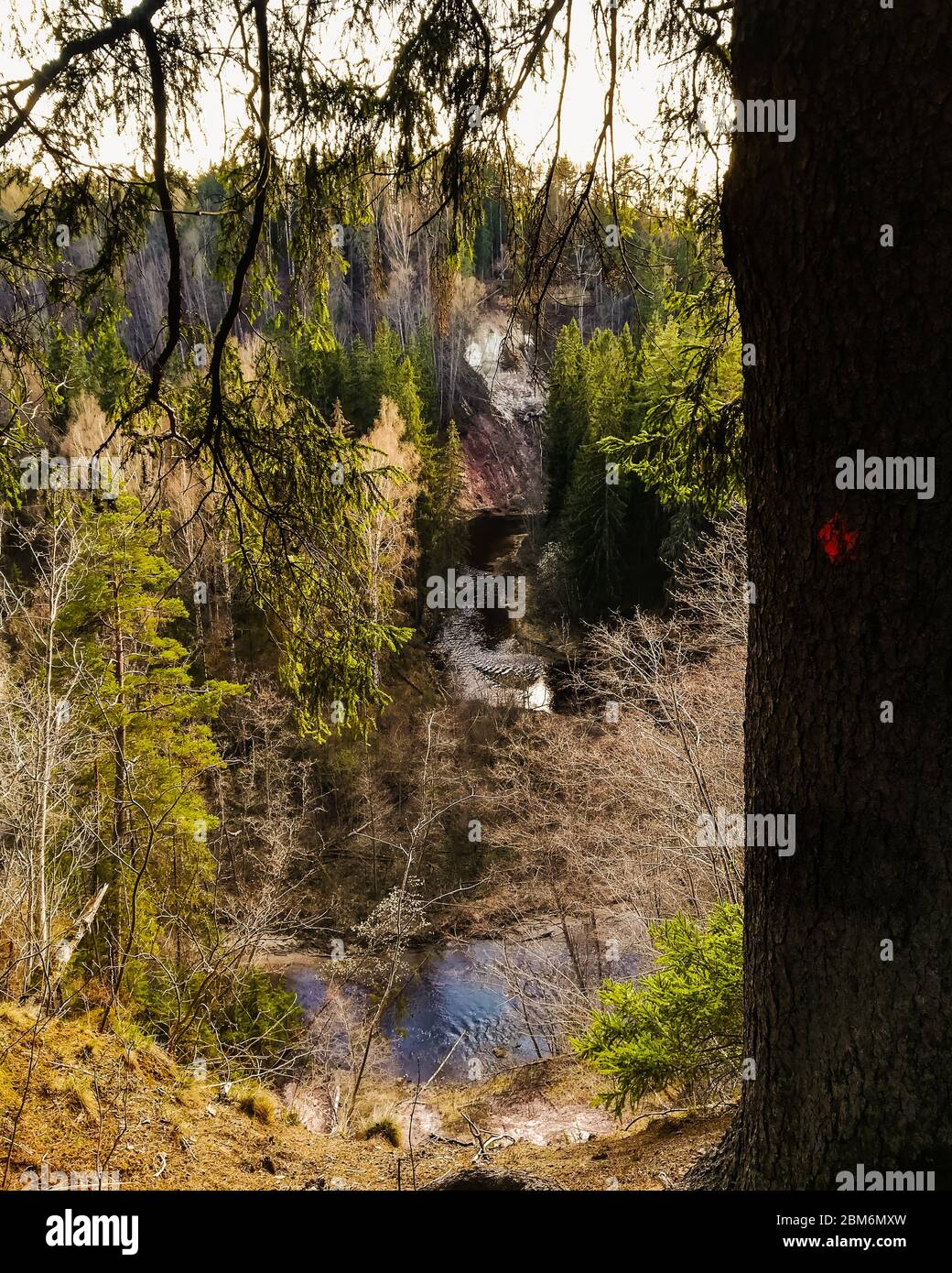 High red cliffs that contrast with the blue sky hi-res stock ...