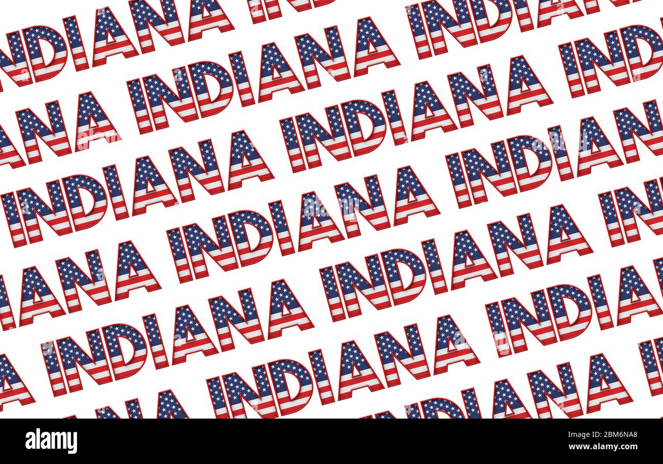 Indiana USA state stars and stripes background. 3D Rendering Stock ...