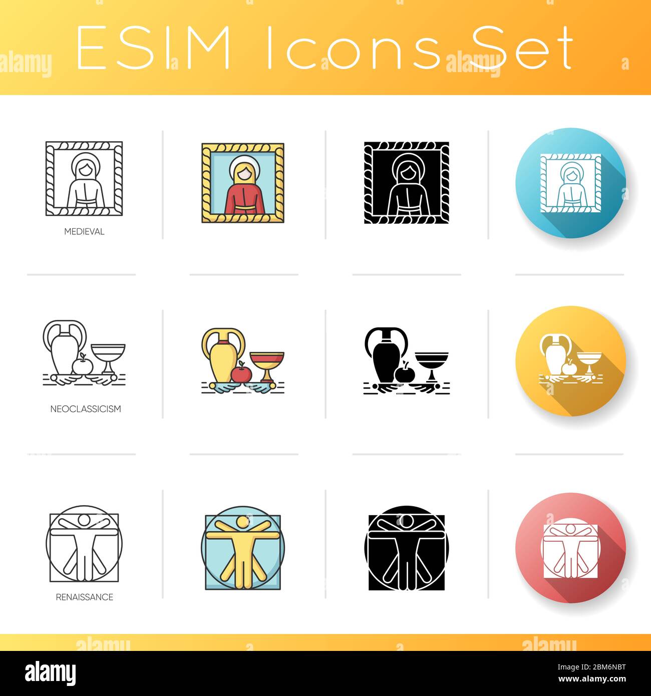 Cultural movements icons set Stock Vector Image & Art - Alamy
