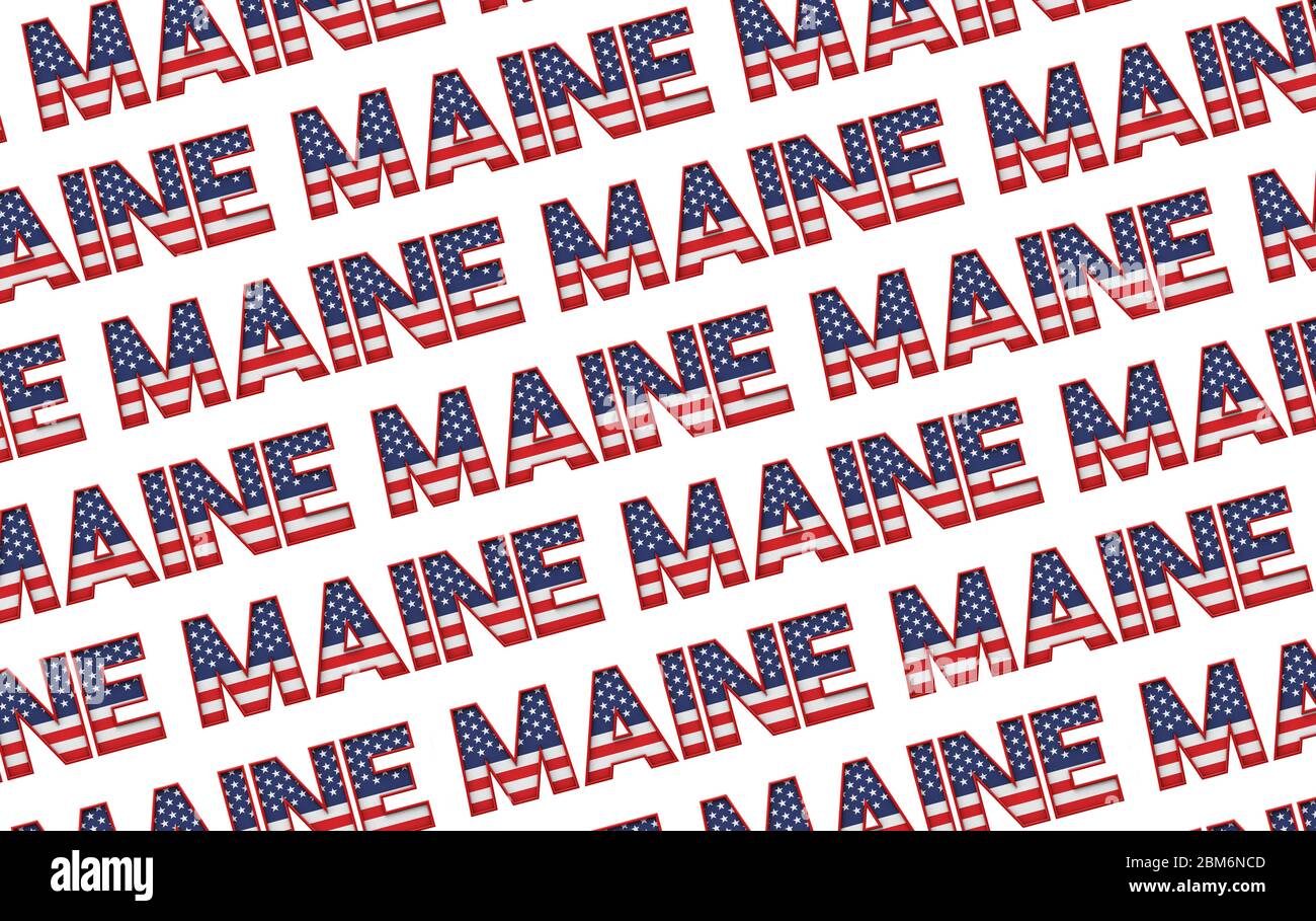 Maine USA state stars and stripes background. 3D Rendering Stock Photo ...