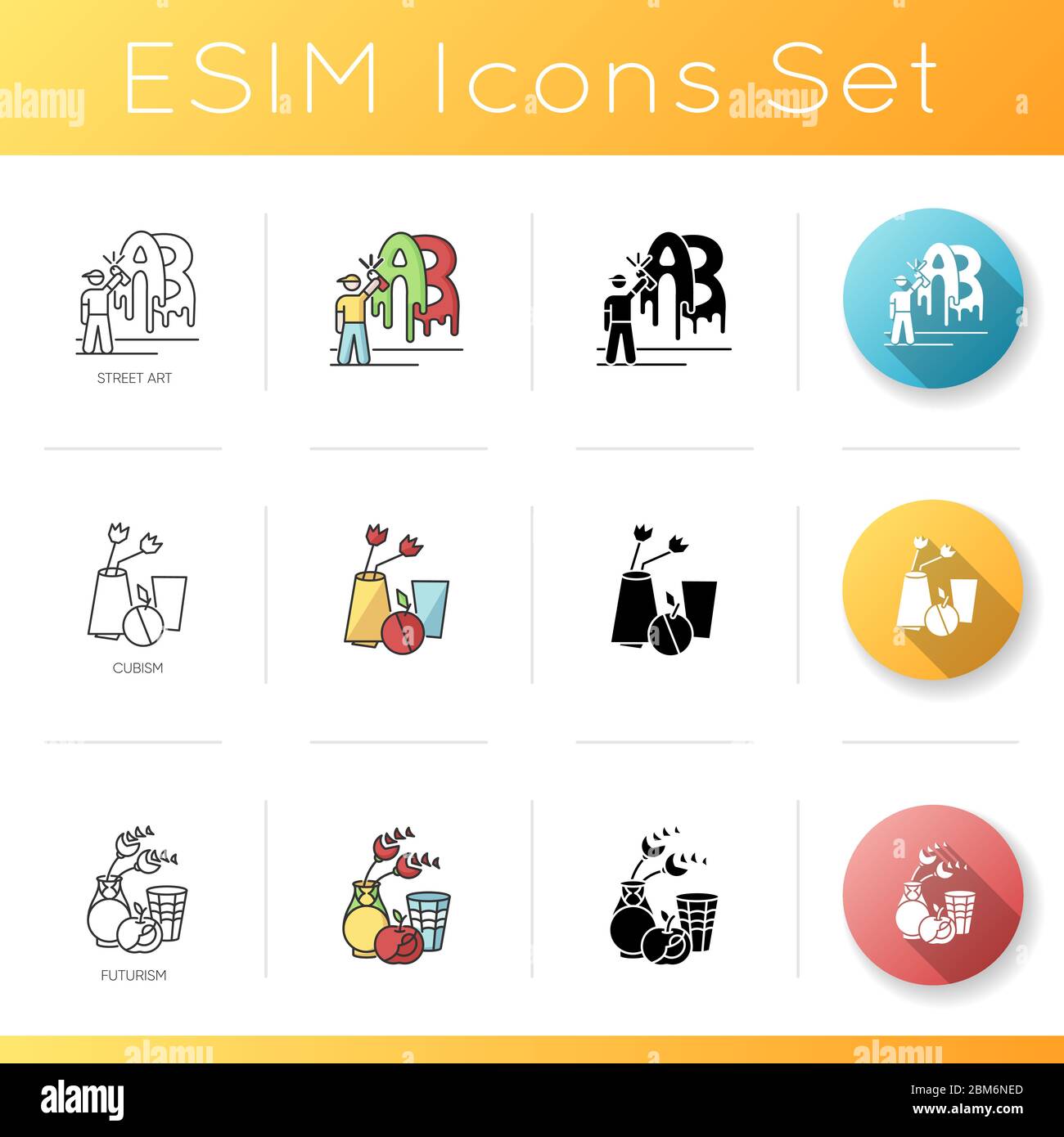 Cultural movements icons set Stock Vector Image & Art - Alamy