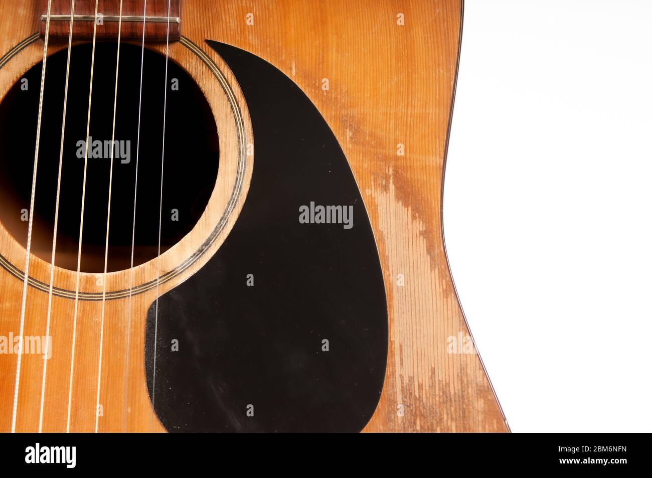Acoustic guitar on white background Stock Photo - Alamy