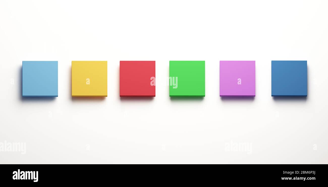 Color square boxes set. 3D Render illustration Stock Photo - Alamy