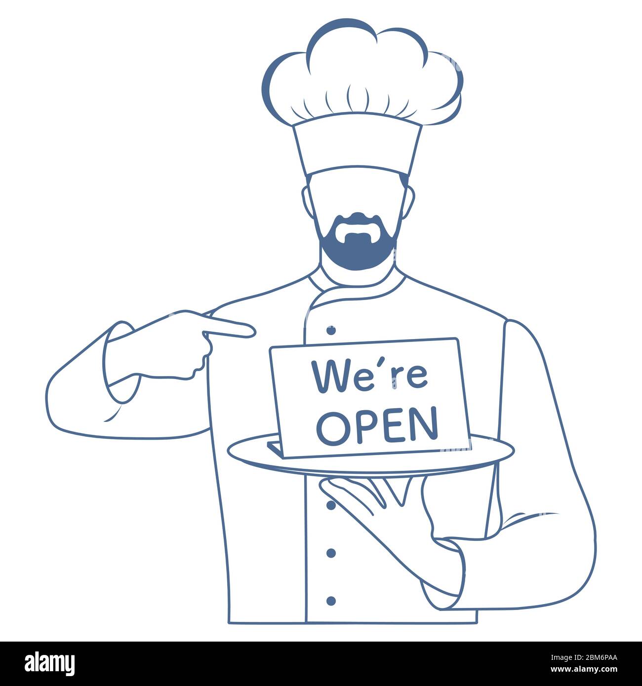 Vector illustration Reopening of cafe, restaurant after COVID-19 ...