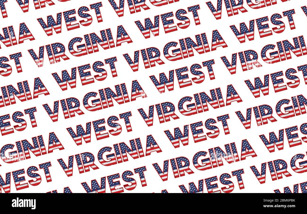 West Virginia USA state stars and stripes background. 3D Rendering ...
