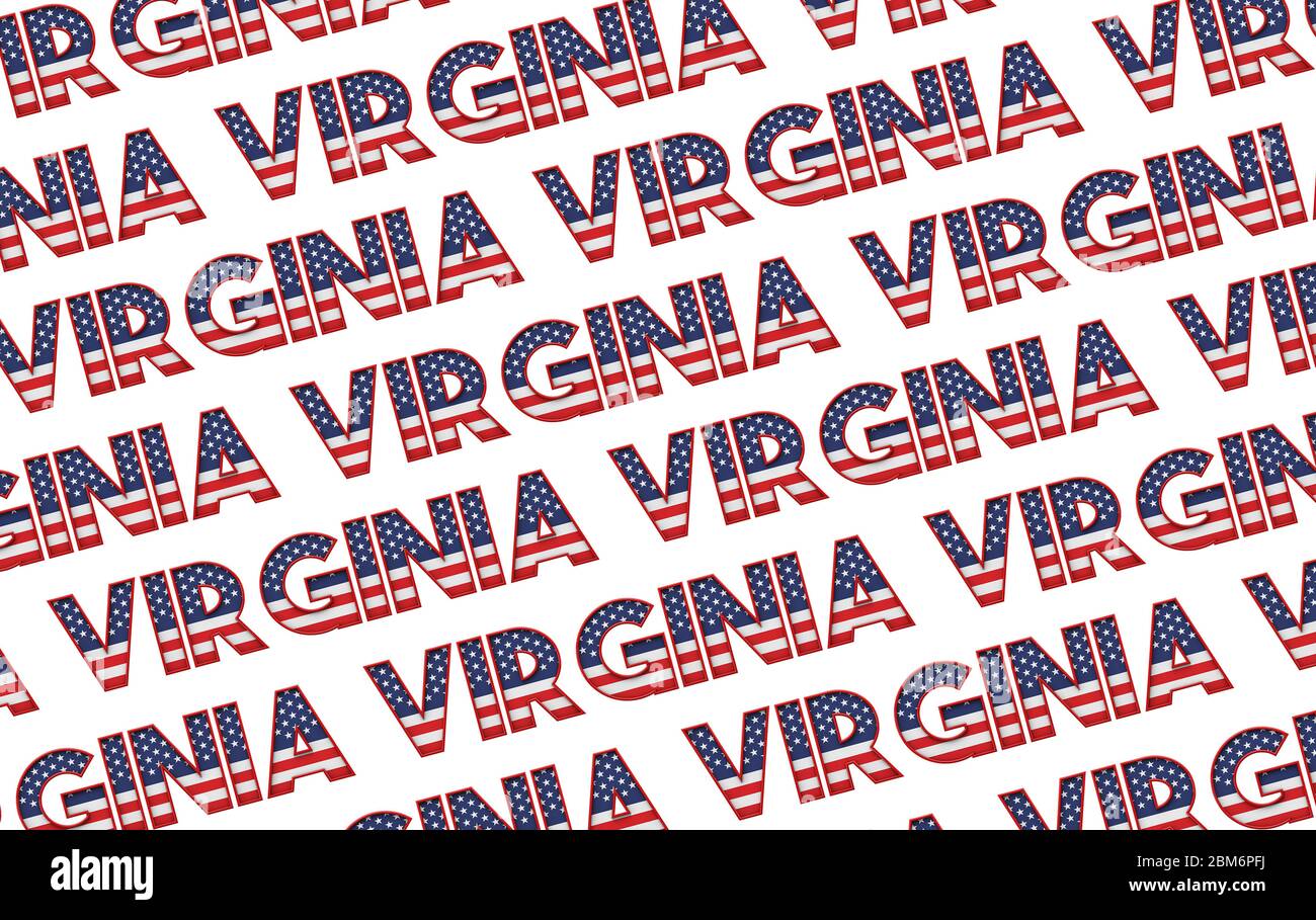 Virginia USA state stars and stripes background. 3D Rendering Stock ...
