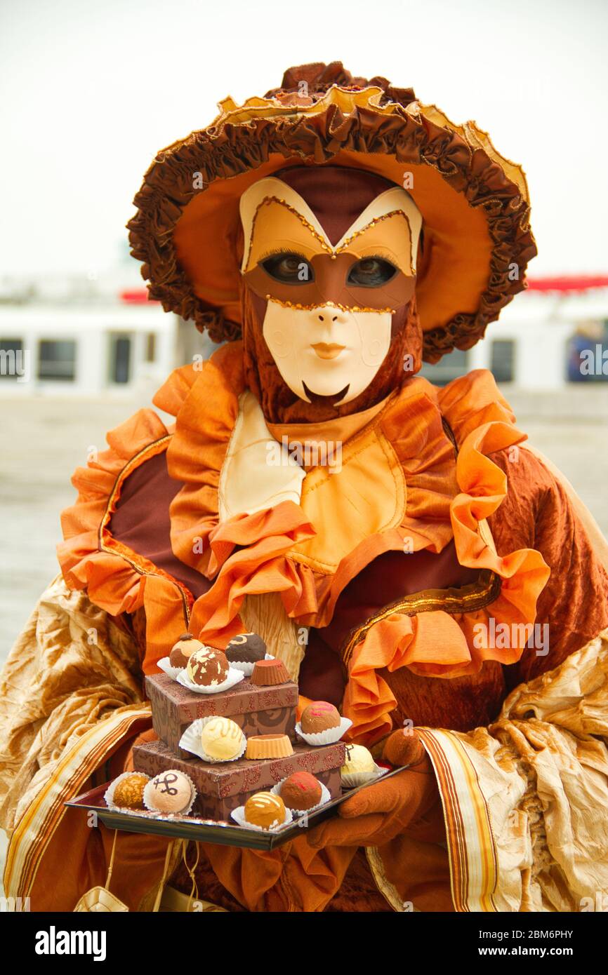 Costumed Reveler of the Carnival of Venice Stock Photo - Alamy