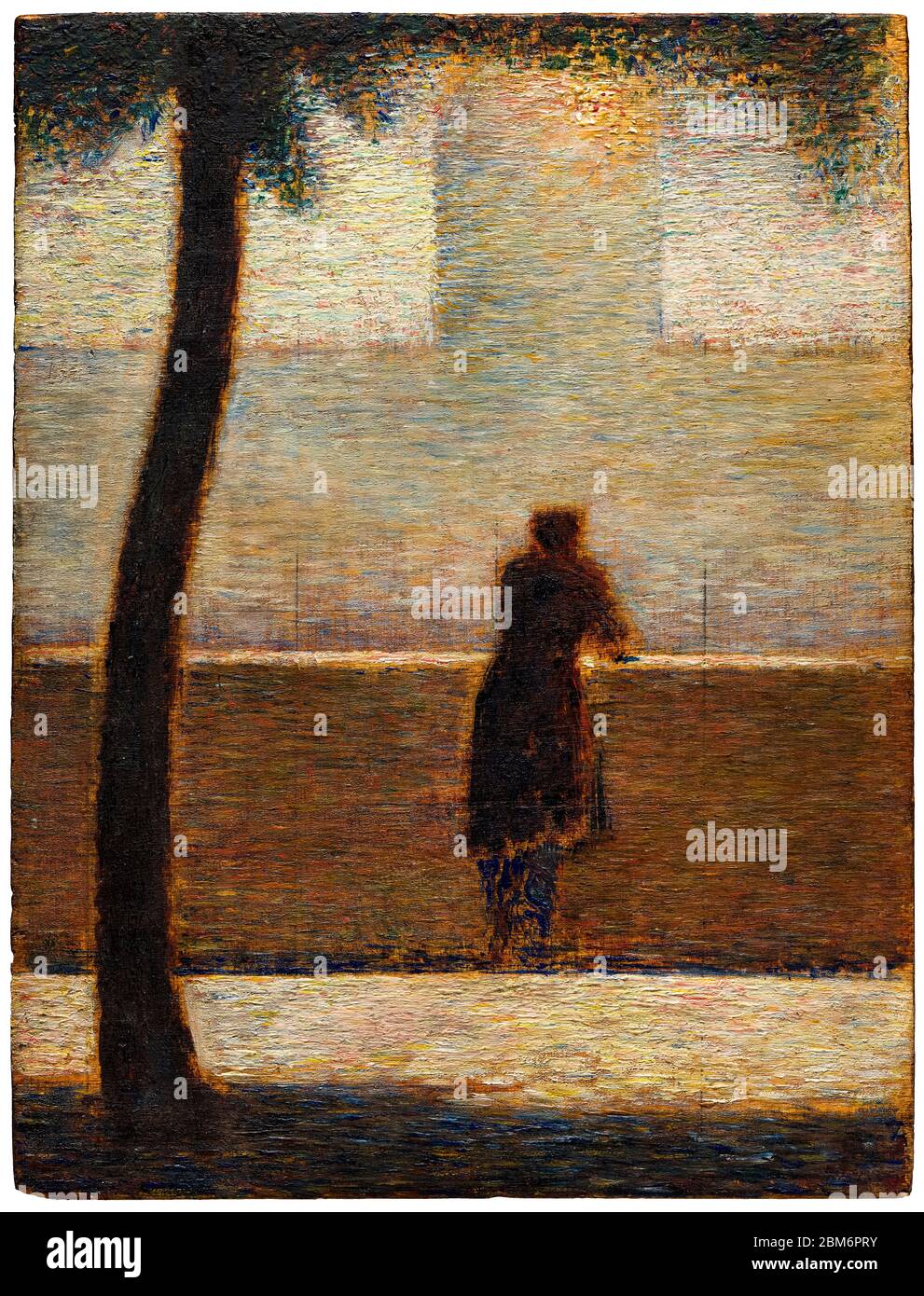 Georges Seurat, Man leaning on a Parapet, painting, circa 1881 Stock ...