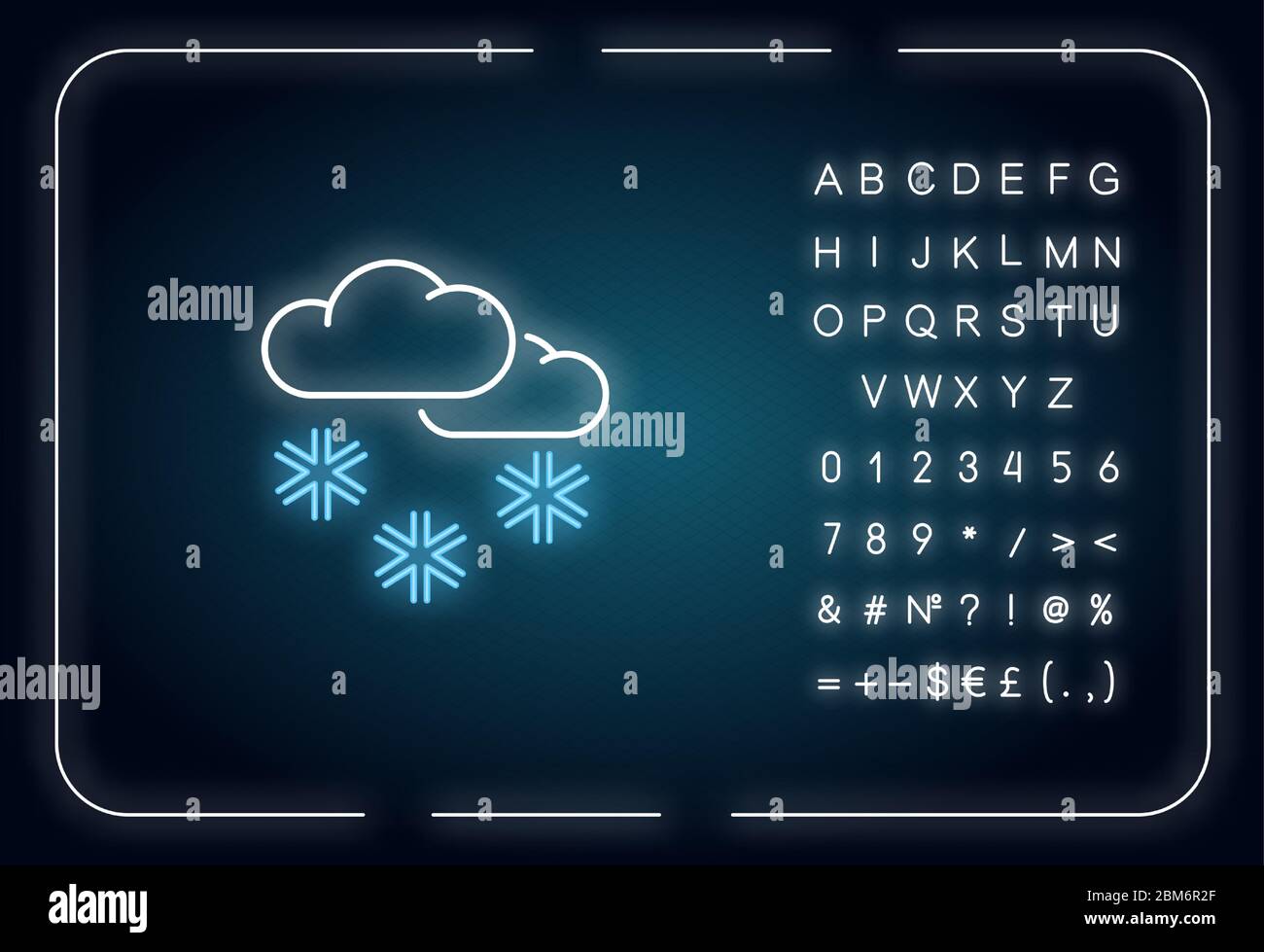 Scattered snow neon light icon Stock Vector Image & Art - Alamy